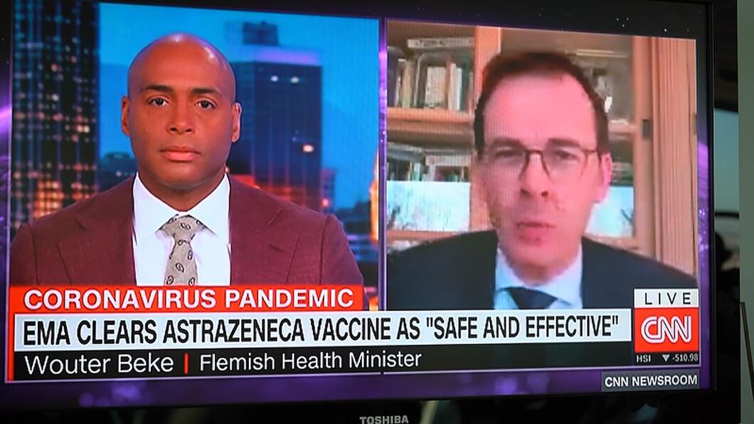 Vlaams minister Wouter Beke verdedigt beleid van AstraZeneca op CNN ...